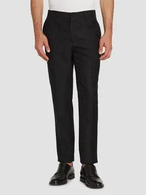 Etro Roma Tonal Animal-print Straight-leg Trousers