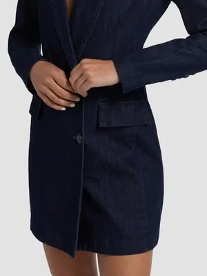 L'Agence Kylan Denim Blazer Minidress