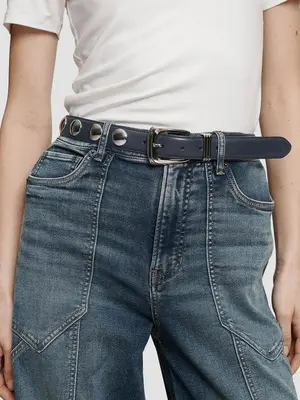 Veronica Beard Arch Studded Leather Belt