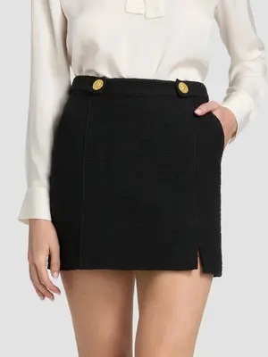L'Agence Nelina Cotton-blend Tweed Miniskirt