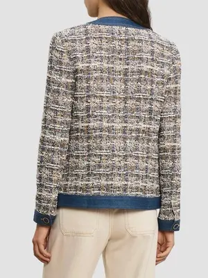 Veronica Beard Ainslie Tweed Cotton-blend Jacket - Navy Multi