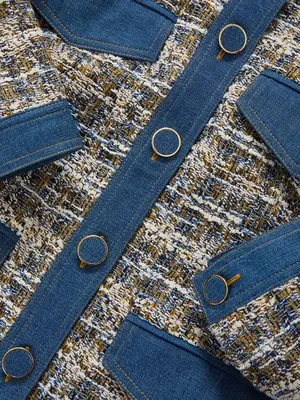 Veronica Beard Ainslie Tweed Cotton-blend Jacket - Navy Multi