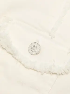 L'Agence Yarin Collarless Fray Jacket