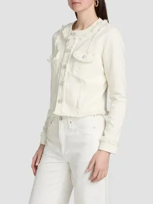 L'Agence Yarin Collarless Fray Jacket