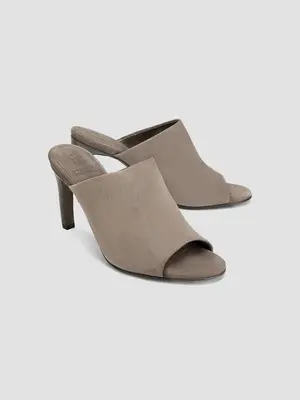Brunello Cucinelli Curved Monili 80mm Suede Mules