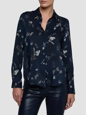 L'Agence Holly Butterfly-print Blouse