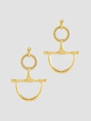 ANABEL ARAM Cheval 18k--plated Horsebit Drop Earrings - Gold
