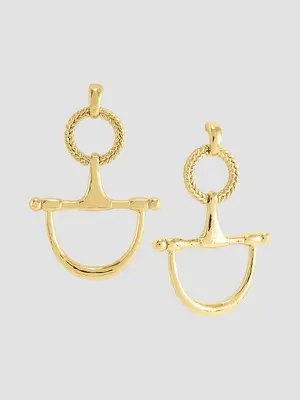 ANABEL ARAM Cheval 18k--plated Horsebit Drop Earrings