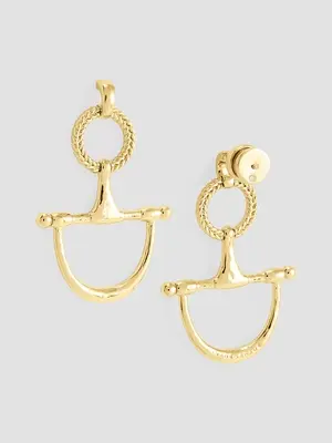 ANABEL ARAM Cheval 18k--plated Horsebit Drop Earrings