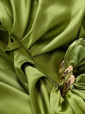 Veronica Beard Izaren Satin Halterneck Gown - Cactus