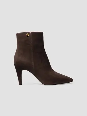 Michael Kors Daniela 76mm Suede Booties - Chocolate