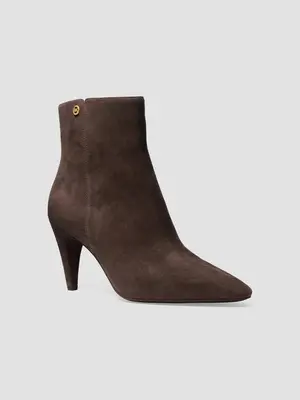 Michael Kors Daniela 76mm Suede Booties - Chocolate
