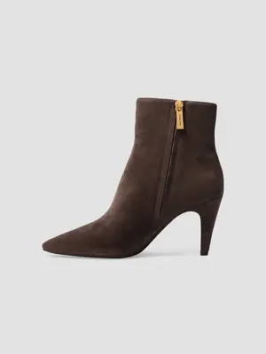 Michael Kors Daniela 76mm Suede Booties - Chocolate
