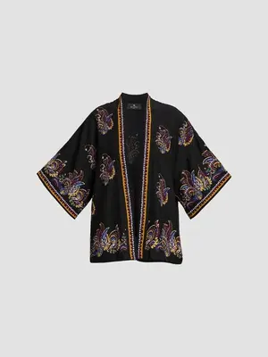 Etro Kesa Floral Paisley Silk Jacket - Nero