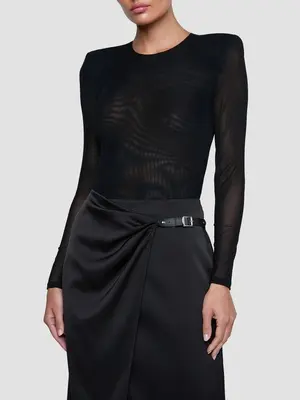 L'Agence Trista Shoulder Pad Bodysuit