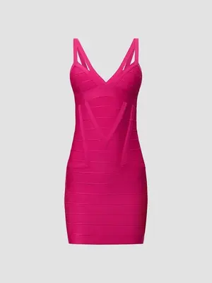 Herve Leger The Midnight Bandage Body-con Minidress - Punch