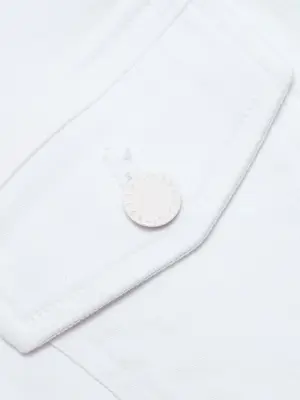 L'Agence Kirstie Stretch Cotton Short-sleeve Crop Jacket - Blanc
