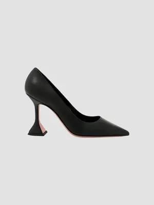 Amina Muaddi Ami 95mm Leather Pumps - Black