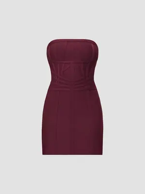 Herve Leger The Jannette Body-con Minidress - Deep Red