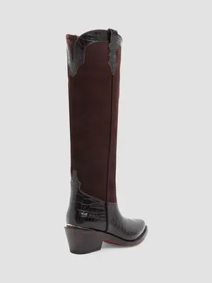 Partlow Mira 55mm Croc-embossed Leather Knee-high Boots