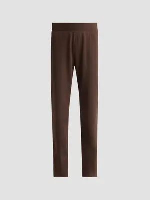 Ming Wang Deco Crepe Straight-leg Pants - Dark Umber