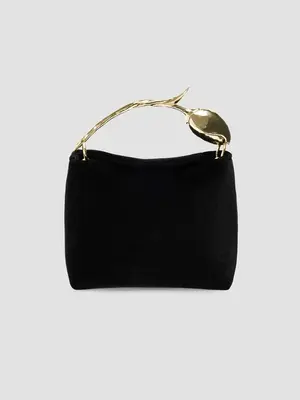 Erdem Bloom Mini Velvet Top Handle Bag - Black