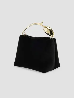 Erdem Bloom Mini Velvet Top Handle Bag - Black