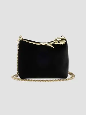 Erdem Bloom Mini Velvet Top Handle Bag - Black