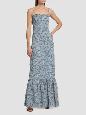 Veronica Beard Clem Floral-print Cotton-silk Maxi Dress