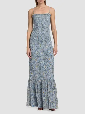 Veronica Beard Clem Floral-print Cotton-silk Maxi Dress