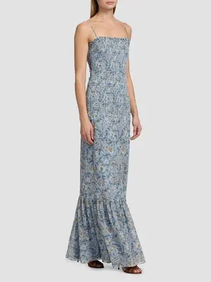 Veronica Beard Clem Floral-print Cotton-silk Maxi Dress