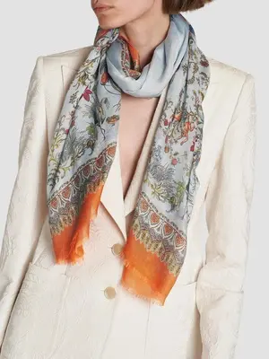 Etro Boheme Printed Cotton-silk Scarf