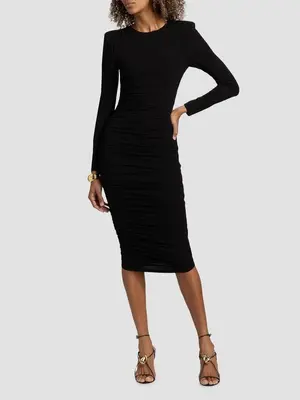 L'Agence Paityn Shirred Midi-dress