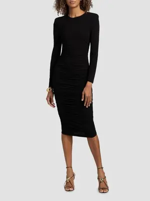 L'Agence Paityn Shirred Midi-dress