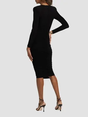 L'Agence Paityn Shirred Midi-dress