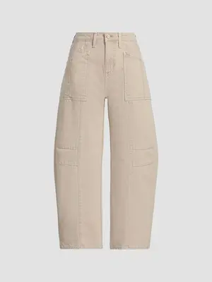L'Agence Cody Denim High-rise Barrel Crop Jeans - Biscuit