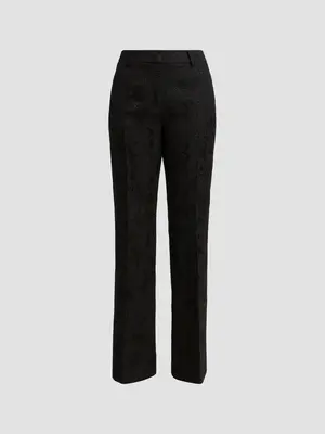 Etro Floral Jacquard Boot-cut Trousers - Black