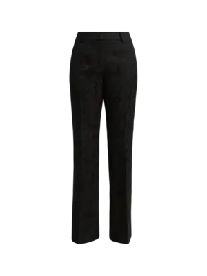 Etro Floral Jacquard Boot-cut Trousers - Black