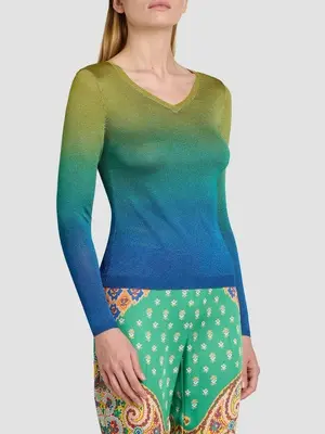 Etro Gradient Metallic Knit Sweater