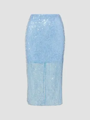 Veronica Beard Allora Sequined Open-knit Midi-skirt
