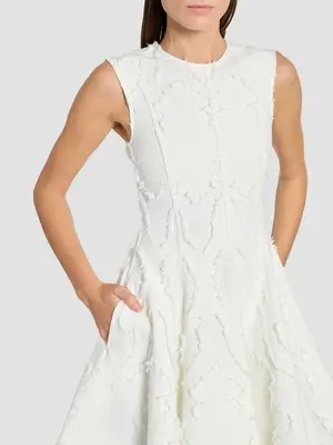 Erdem Textured Denim Fit & Flare Minidress