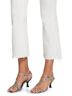 L'Agence Kendra Cropped Flare Jeans - Blanc