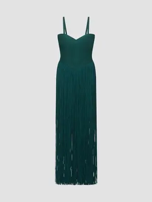 Herve Leger Ember Bandage Fringe Dress