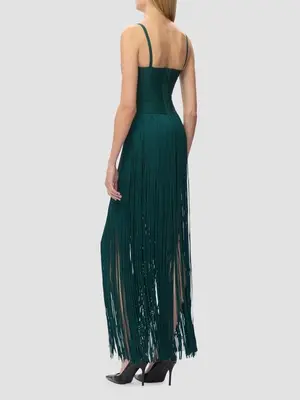 Herve Leger Ember Bandage Fringe Dress