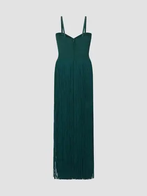 Herve Leger Ember Bandage Fringe Dress