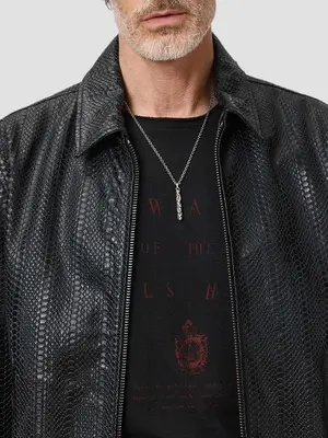 John Varvatos Benjamin Snakeskin-embossed Leather Jacket