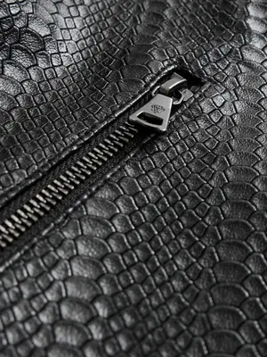 John Varvatos Benjamin Snakeskin-embossed Leather Jacket