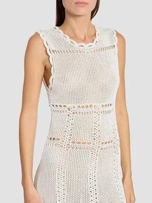 Erdem Cotton Crochet Maxi Dress