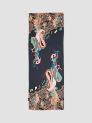 Etro Boheme Paisley Printed Scarf - Printed Black Base