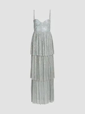 SABINA MUSAYEV Altair Sequined Tiered Dress